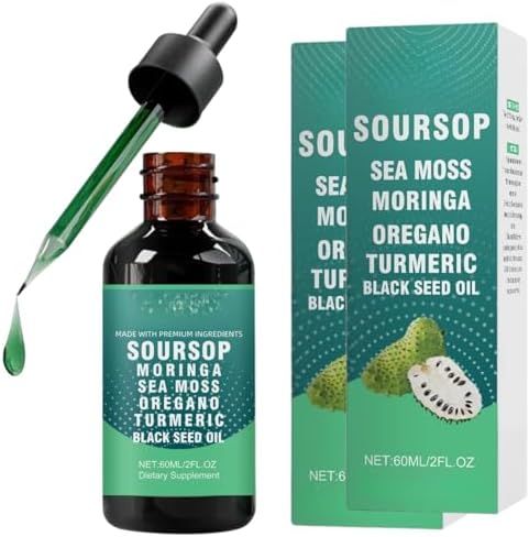 Soursop Essence Oil, Sea Moss Moringa Oregano Turmeric Black Seed Blend ...