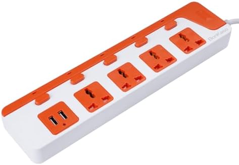 BonKaso 4-Socket Power Strip with Dual USB - 4 AC Sockets, 2 USB, 1.5m ...