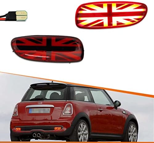 Amazon.com: ADIIL Red Union Jack LED Rear Fog Running Lights For 06-15 ...