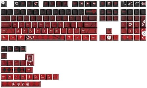 Amazon.com: 114 Keycaps Translucent Red Keycaps, Cherry Profile ...