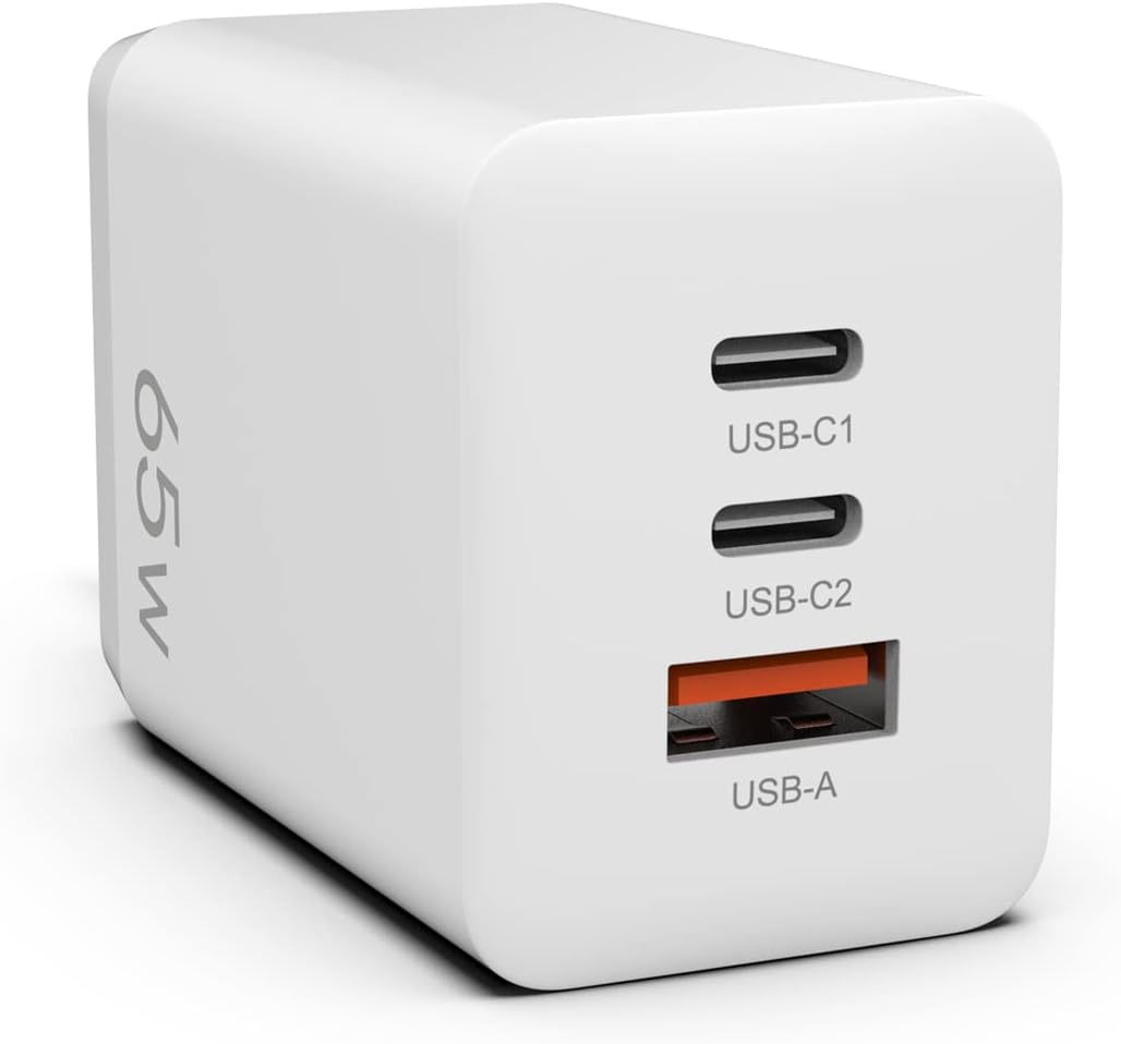 Boaraino 65W USB C Wand-Ladegerät, 3 Port GaN PD USB C/QC 3.0 Schnell ...