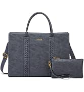 Amazon.com: LOVEVOOK Laptop Tote Bag for Women, Vintage Leather Work ...