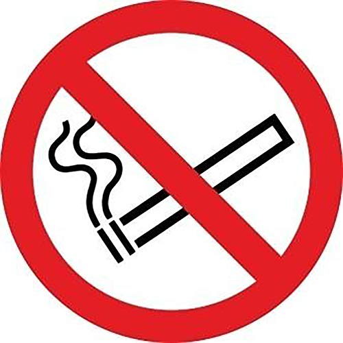 MovilCom – Pack 10 Stickers ROUND PROHIBITED SMOKING 90 mm Sign ban ISO ...
