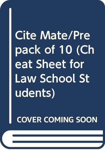 Cite Mate/Prepack of 10 (Cheat Sheet for Law School Students): Bouchoux ...