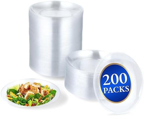 Amazon.com: BATTIPAW 200 Pcs Clear Plastic Plates for Party, 5 inch ...