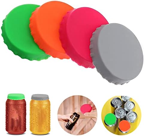4PCS Beverage Can Lids, Dustproof Silicone Sealer Cap, Standard Soda ...