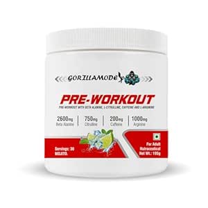 Gorilla Mode Pre Workout Powder with Creatine for Performance, Beta ...