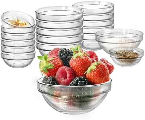 Amazon.com: Maredash Mini Bowls 4 Inch Glass Bowls for Kitchen Prep ...