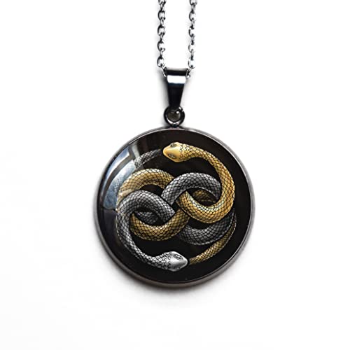 Amazon.com: auryn pendant, ouroboros necklace, infinite snake, knot ...