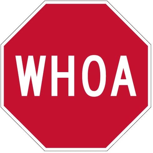 Amazon.com : STOPSignsAndMore - Whoa Stop Sign - 12x12 (Red ...