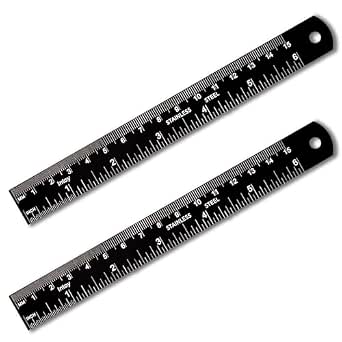 Zotemo Metal Ruler, 6 Inch Stainless Steel Straight Edge with Metric ...