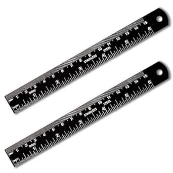 Zotemo Metal Ruler, 6 Inch Stainless Steel Straight Edge with Metric ...