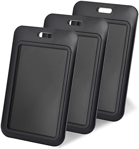 Amazon.com : 2 Pack Sliding ID Badge Holder Hard Plastic Key Card Work ...