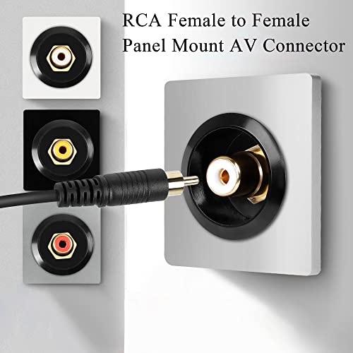 QIANRENON Gold Plated RCA Embedded Threaded Fixed Adapter, RCA Female ...