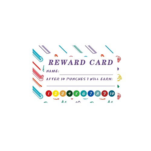 200 Pieces Punch Cards, Incentive Loyalty Reward Card Student - Want It All