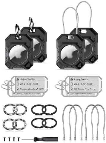 Amazon.com: PROfezzion 4-Pack Secure Air Tag Holder 2-in-1 Hard Shell ...