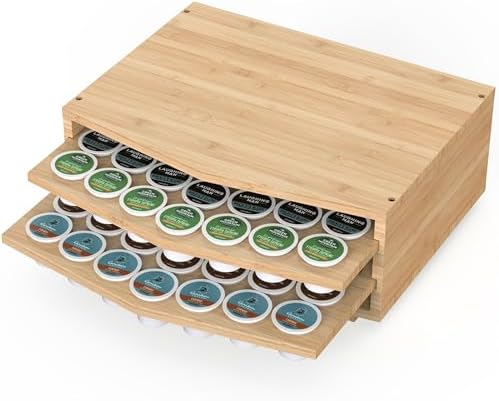 Amazon.com: WELL WENG Premium Bamboo Coffee Pod Holder Organizer with 3 ...