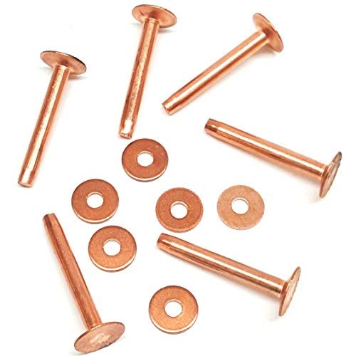Hill Saddlery 6 Pack #9 Solid Copper Rivets with Burrs-Stirrup Rivets ...