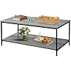Amazon.com: SENIG 2-Tier Coffee Table with Storage Shelf for Living ...