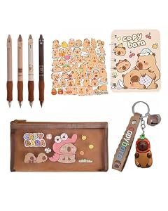 Capybara Stationery Set, Cute Capybara Pencil Case Kit, 1 Pack with 4 ...