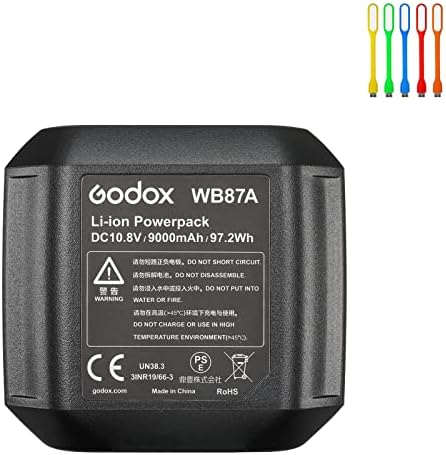 Amazon.com: GODOX WB400P WB400PA Lithium-ion Battery Pack,21.6V/2600mAh ...