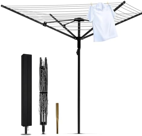 Amazon.com: MEILANHUI Umbrella Clothesline Outdoor, Rotary Retractable ...