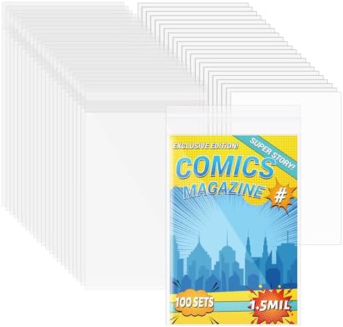 Amazon.com: VOKOY 100 Sets Current Size Comic Book Bags and Boards ...
