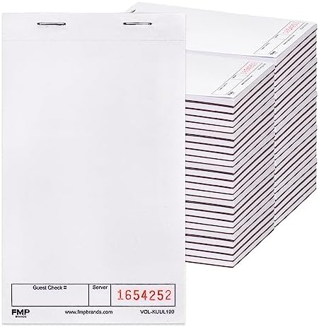 Amazon.com: FMP Brands 100 Pack Guest Checks Pads, Server Notepad for ...
