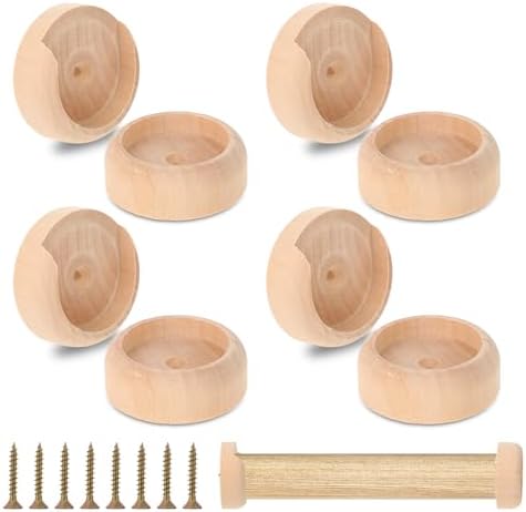 Amazon.com: Wooden Closet Pole Socket, 4 Pack Closet Rod Holders Heavy ...