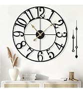 Amazon.com: Mee 2ou Large Wall Clock for Living Room Decor, 24 Inch Non ...