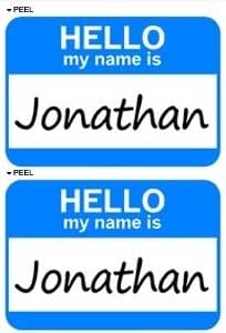 Amazon.com - Hello My Name Is Jonathan - Sheet of 2 - Window Bumper ...