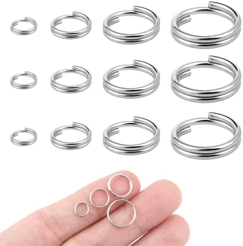 Amazon.com: 400-Piece Stainless Steel Split Rings - Mixed Sizes (6mm ...