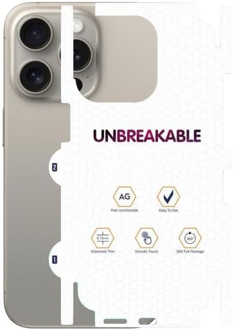 A3sprime Back Skin Guard Protector for iPhone 15 Pro |9H Surface ...