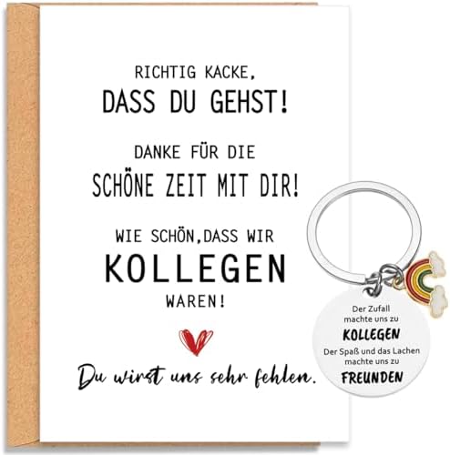 WBdesignz Abschied Karte mit Umschlag - Abschiedskarte für Kolleginen ...