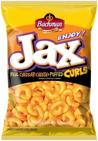 Amazon.com: Bachman Jax Cheddar Cheese Puffed Curls 9.75 Oz (2 Bags ...
