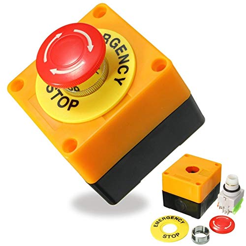 WMLBK Emergency Stop Push Button Station 660V 10A Self Locking Red Sign ...