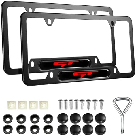 Amazon.com: 2 Pack Aluminum Alloy License Plate Frames Compatible with ...