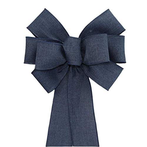 Amazon.com: Navy Blue Rustic Wreath Bow - Package Perfect Bows are Made ...