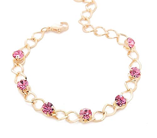 Buy 3120 Luxury Bridal Bracelet Femme Gold Chain Colour Crystal ...