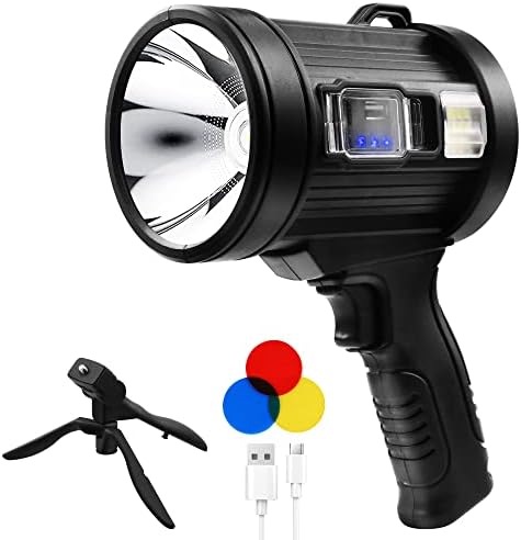 BUTHSKU Rechargeable Flashlight, 90000 Lumens Handheld Flashlight with ...