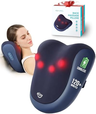 Amazon.com: ALLJOY Cordless Back and Neck Massager with Heat - Shiatsu ...