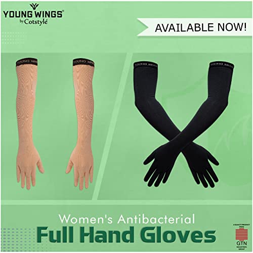 Buy YOUNG WINGS Women's Antibacterial Full Hand Gloves - Pack of 1 pair ...