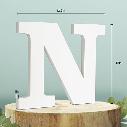 Snapklik.com : 12 Inch White Wood Letters, Large Unfinished Wooden ...
