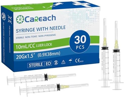 Amazon.com: 25 Pack 5ml Disposable Lab Syringe with Needle 21G 1.5 inch ...