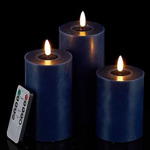Amazon.com: glowiu Flameless Candles with Remote LED Candles Set of 3 ...