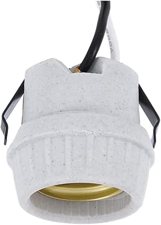 B&P Lamp® Medium Base, U-Clip Snap-in Porcelain Keyless Fixture Socket ...