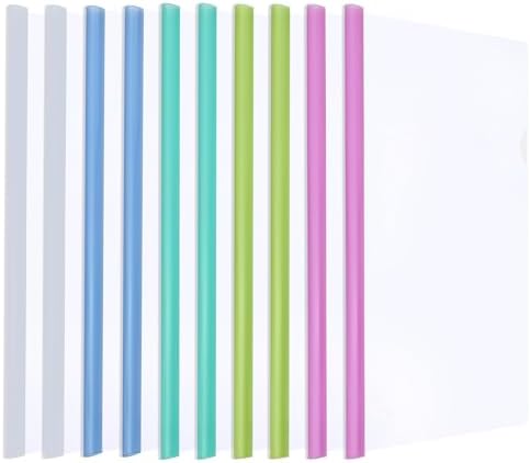 M&G 10 Pack Report Covers with Sliding Bar, 8mm Clear Report Covers for ...