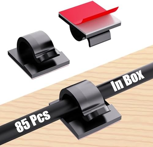 Amazon.com: UGWKivd 85pcs Adhesive Cable Clips Black in 1 Box,Adhesive ...