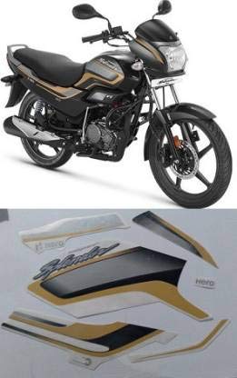 HRBull Hero Super Splendor Bike Sticker_(Super_Splendor_Gold_blk ...