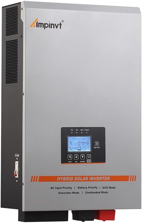 Amazon.com: Ampinvt 6000W 48v Hybrid Solar Inverter 120V/240v Split ...